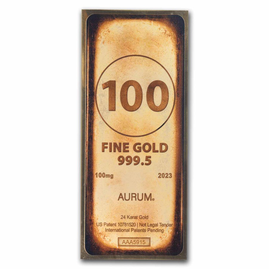 Buy 2023 100 Milligrams Gold Aurum Note Gold Bar 24K | APMEX