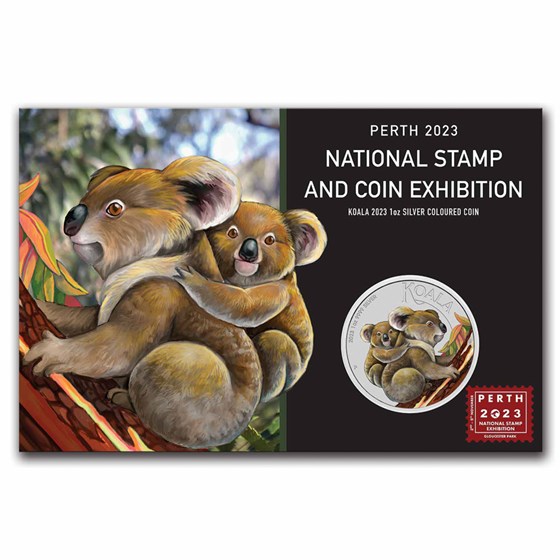 Buy 2023 AUS 1 oz Silver Koala Colorized Stamp & Coin Expo | APMEX