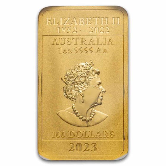 2023 Australia 1 oz Gold Rectangular Dragon NGC GEM Unc FDI