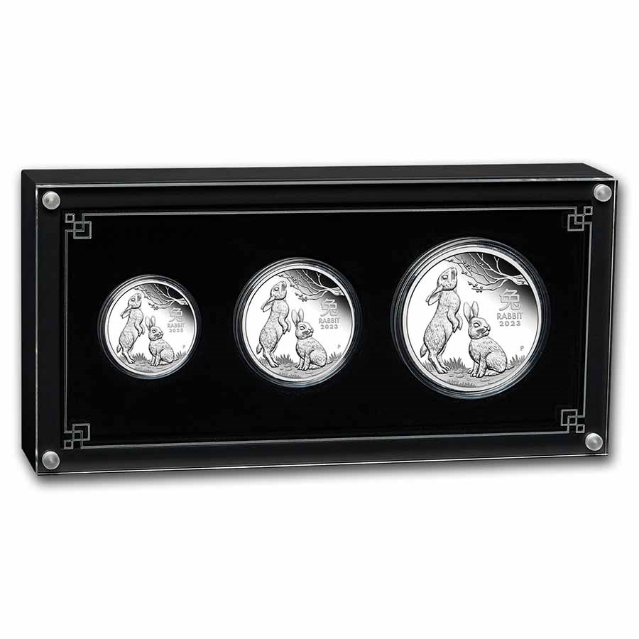 Buy 2023 3-Coin Silver Australian Lunar Rabbit Proof | APMEX
