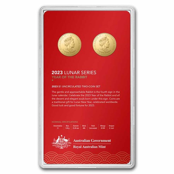 Buy 2023 Australia Uncirculated Lunar Year of the Rabbit Two-Coin Set ...