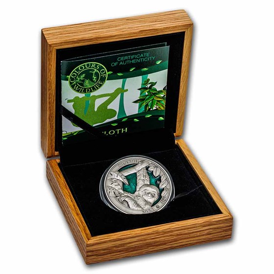 Buy 2023 Barbados 3 oz Silver Colors of Wildlife: Sloth | APMEX