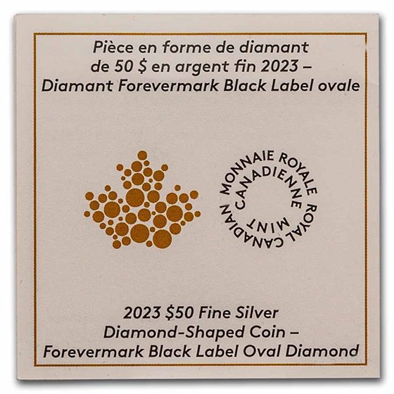 Buy 2023 Canada Silver $50 Forevermark© Black Label Oval Diamond | APMEX