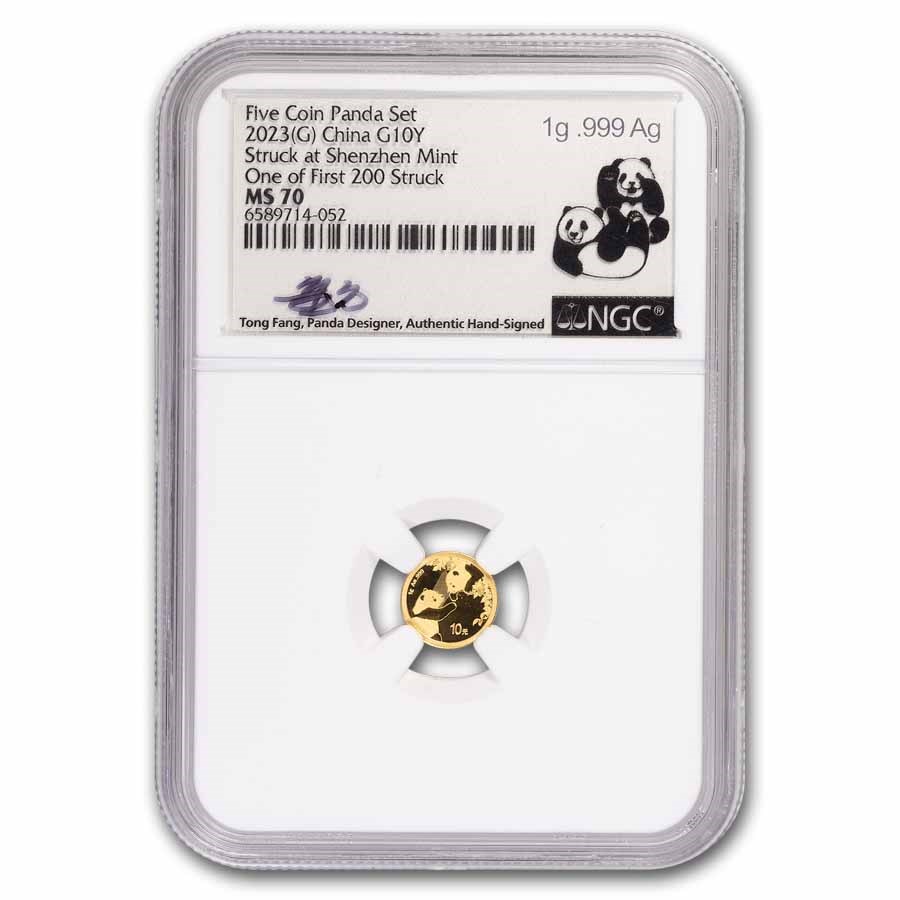 Buy 2023 China 1 grm Gold Panda MS-70 NGC (First 200) | APMEX