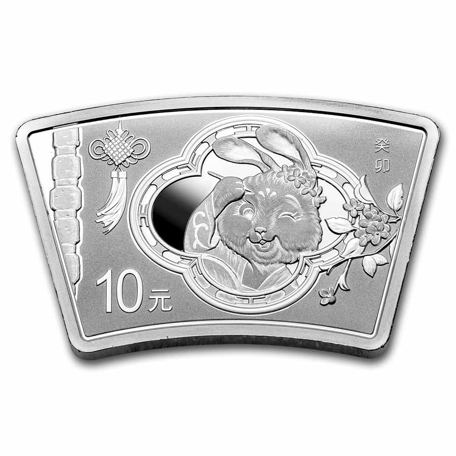 Buy 2023 China 30 gram Silver Lunar Rabbit Proof Fan Shape Coin | APMEX