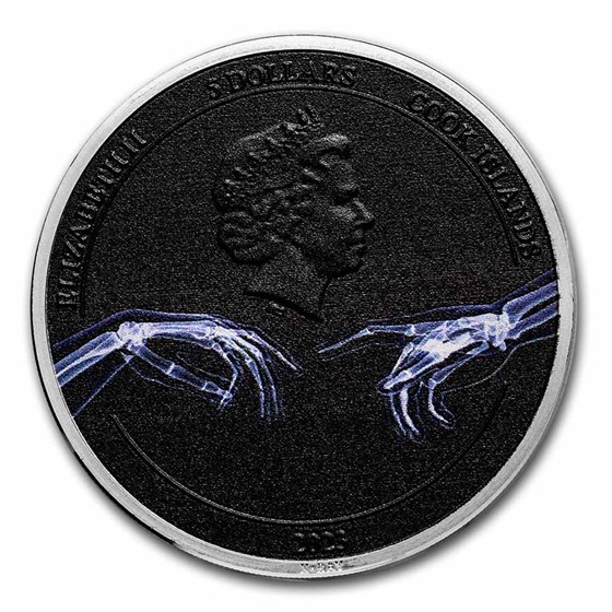 Buy 2023 Cook Islands 1 oz Antique Silver X-Ray: Creation of Adam | APMEX