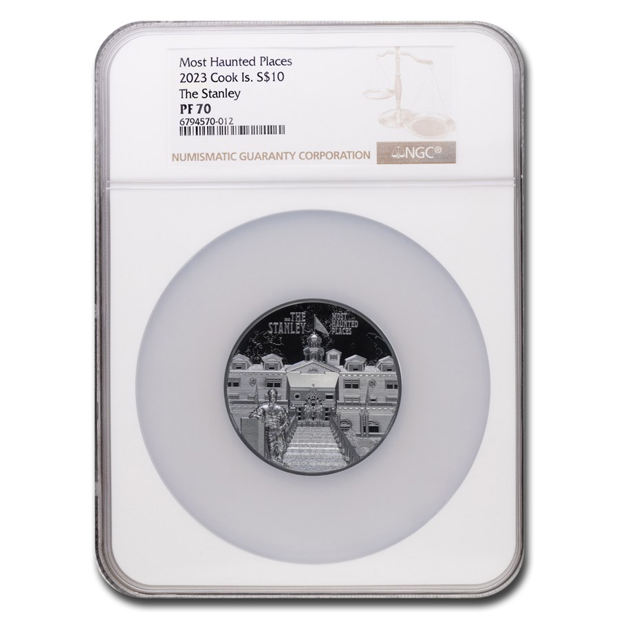Buy 2023 Cook Islands 2 oz AG Haunted Places: The Stanley PF-70 NGC | APMEX