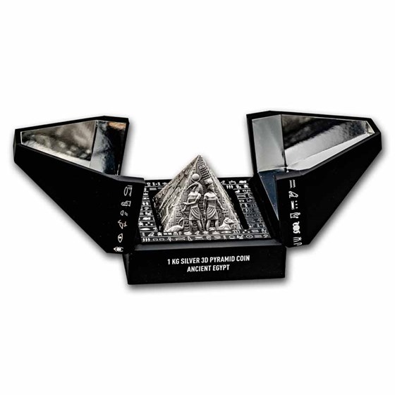 Buy 2023 Djibouti 1 kilo Silver Antique Ancient Pyramid Shaped Coin | APMEX