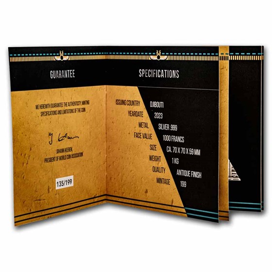 Buy 2023 Djibouti 1 kilo Silver Antique Ancient Pyramid Shaped Coin | APMEX