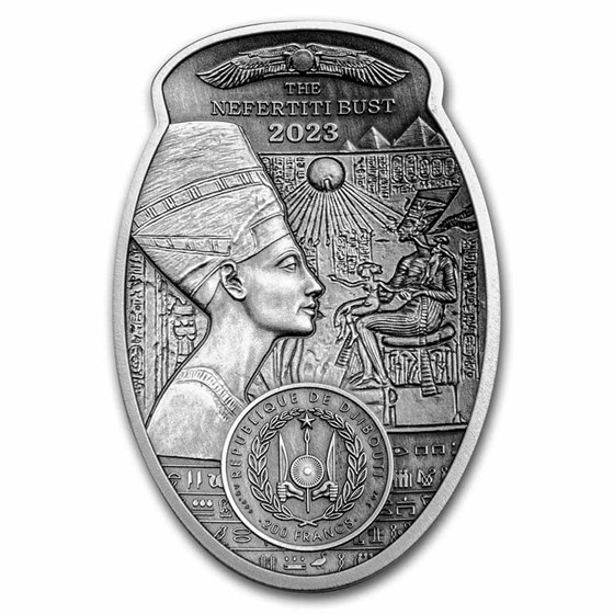 Buy 2023 3 oz Silver Nefertiti Bust 3D Shaped Coin | APMEX