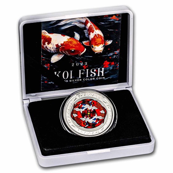 2023 Fiji 1 oz Silver Koi Fish Proof (Colorized)
