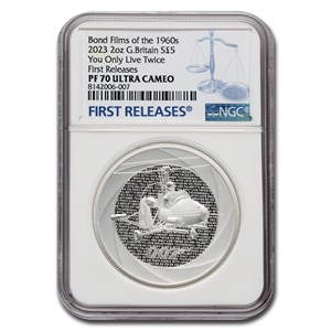 2023 GB Bond Films of the 60s 2 oz Silver PF-70 UCAM NGC (FR)