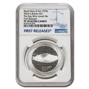 2023 GB Bond Films of the 70s 1 oz Silver PF-70 UCAM NGC (FR)