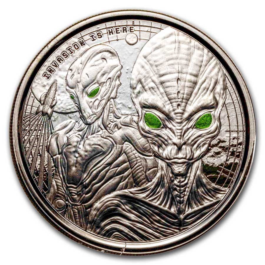 Buy 2023 Ghana 1 oz Silver 20 Cedi Space Alien | APMEX