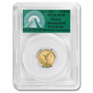 Buy 2023 Mexican 1/10 oz Gold Libertad MS-70 (FS, Green Label) | APMEX