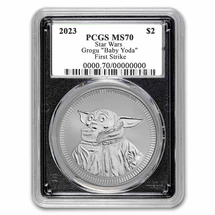 Buy 2023 1 oz Silver $2 Star Wars Grogu MS-70 PCGS | APMEX