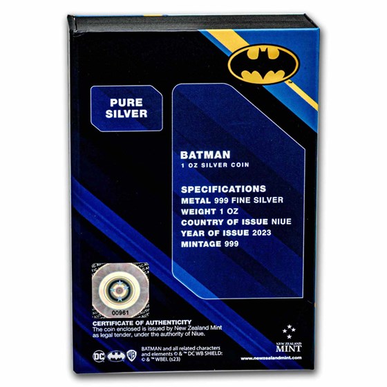 2023 Niue 1 oz Silver $2 Batman Rectangular Poster Coin