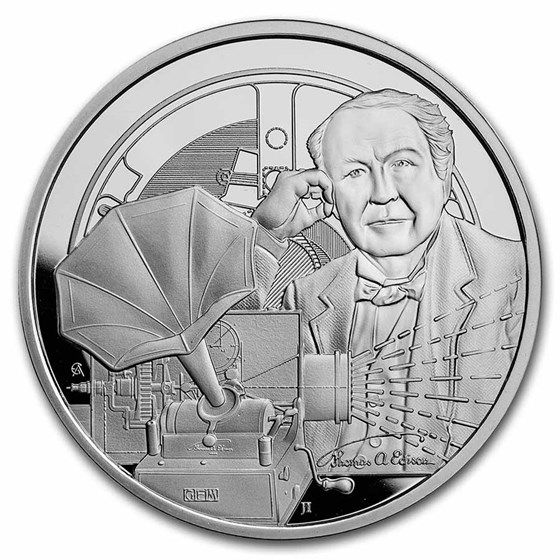 Buy 2023 Niue 1 oz Silver Icons: Thomas Edison Proof (Signed COA) | APMEX