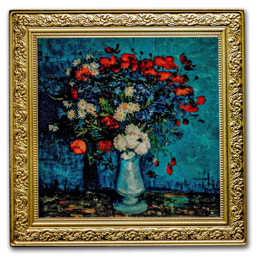 2023 Niue 1 oz Silver Vincent van Gogh: Vase with Cornflowers