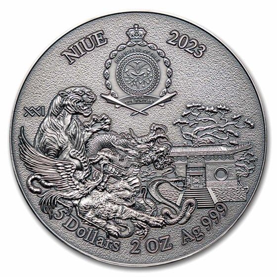 Buy 2023 Niue 2 oz Silver Antique Shaolin Kung Fu Leopard | APMEX