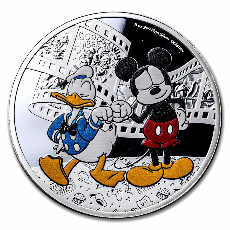 Buy 2023 Niue 3 oz Silver $10 Disney's Donald Duck & Mickey Mouse | APMEX