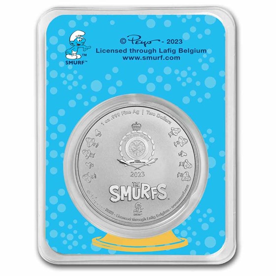 Buy 2023 1 oz Silver Smurfette Christmas Colorized | APMEX