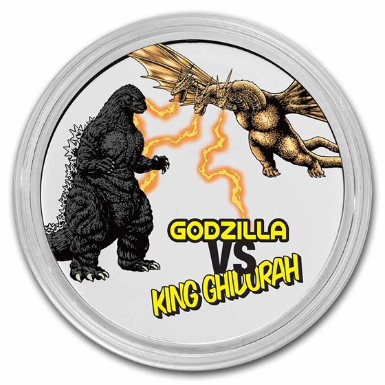Buy 2023 Niue Colorized 2 oz Silver King Ghidorah Coin | APMEX