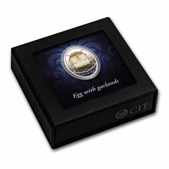 2023 Niue Silver Faberge Eggs: Cradle with Garlands