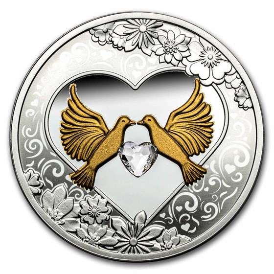 Buy 2023 Niue Silver Proof Wedding Doves Coin | APMEX