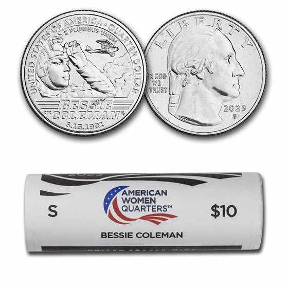 Buy 2023-PDS Bessie Coleman American Women Qtr 40-Coin (3 Roll Set)BU ...