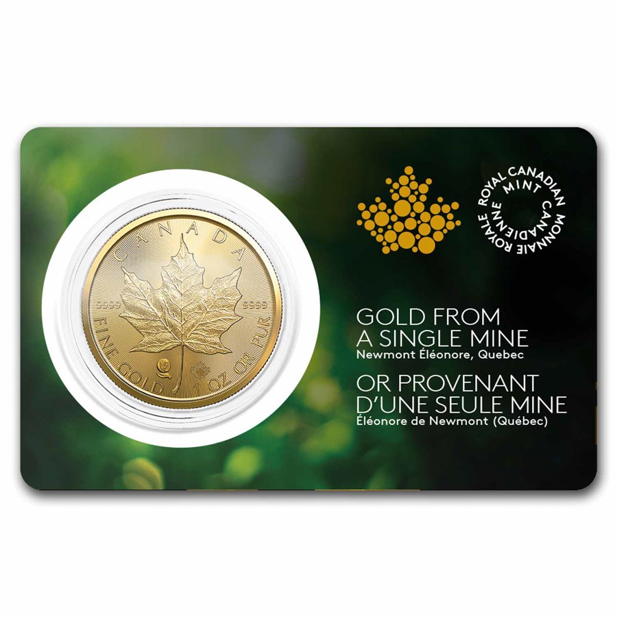 2023 RCM 1 oz Gold Maple Leaf Single-Sourced Mine BU (Assay Card)