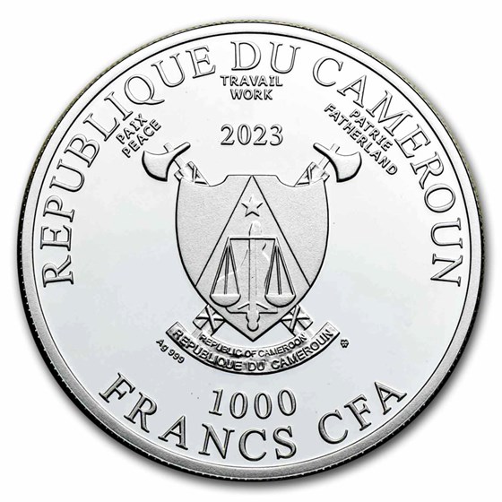 2023 Republic of Cameroon 1 oz Silver Colorful World of Gaudi