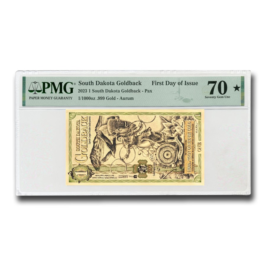 Buy 2023 1 South Dakota Goldback MS-70 PMG | APMEX