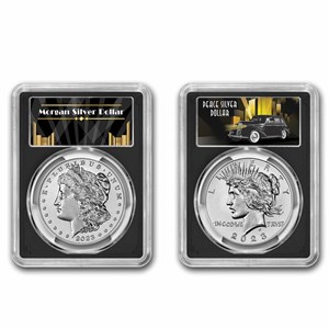 2023-S Morgan & Peace Reverse Proof Set PR-70 PCGS (AR, Black)
