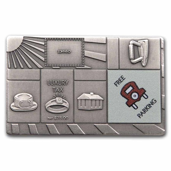 2023 Samoa 4 oz Silver Monopoly Game Board 4-Coin Antique Set