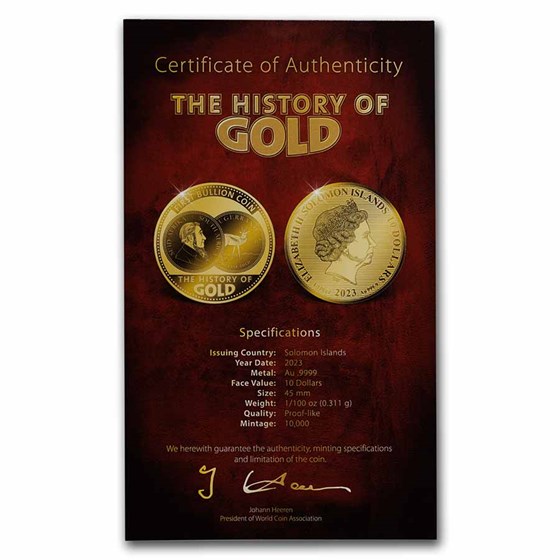 Buy 2023 Solomon Islands 1/100 oz Gold First Bullion Coin | APMEX
