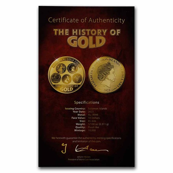 Buy 2023 Solomon Islands 1/100 oz Gold Historical Gold Coins | APMEX