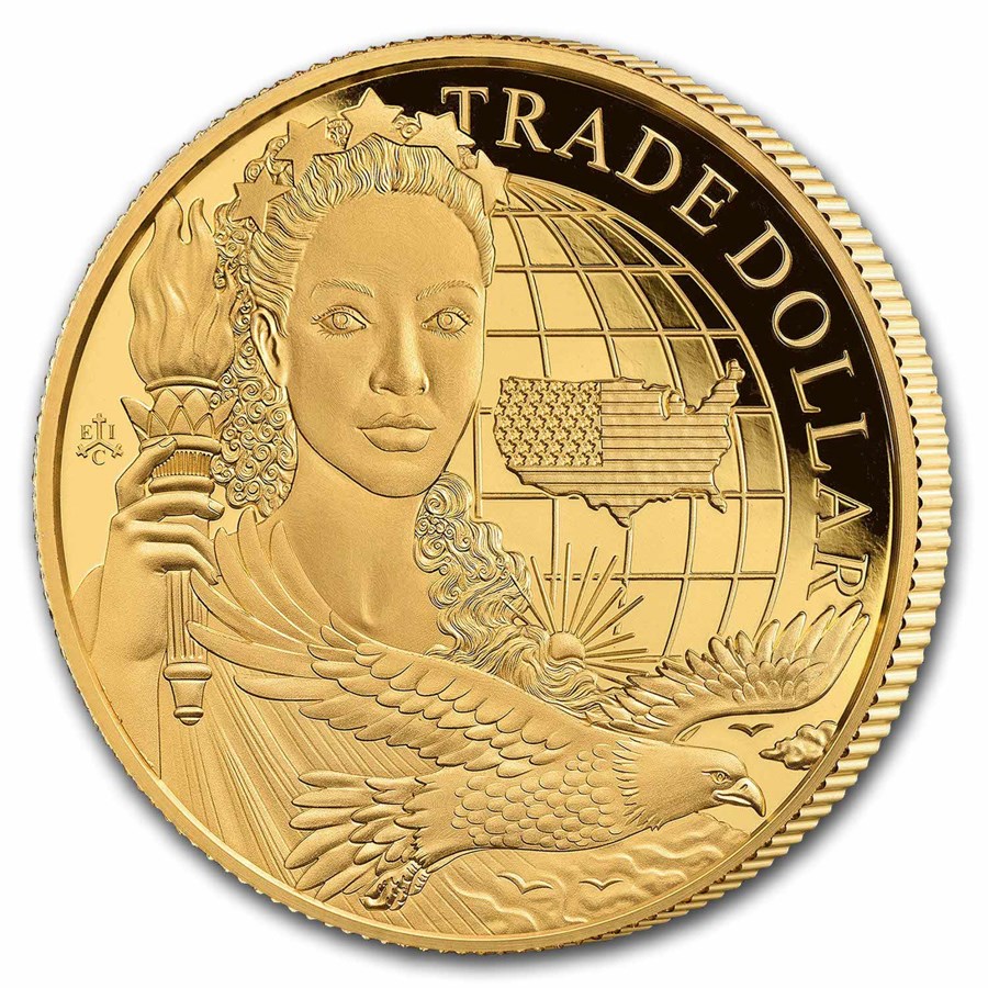 Buy 2023 St. Helena 1 oz Gold Modern US Trade Dollar Proof | APMEX