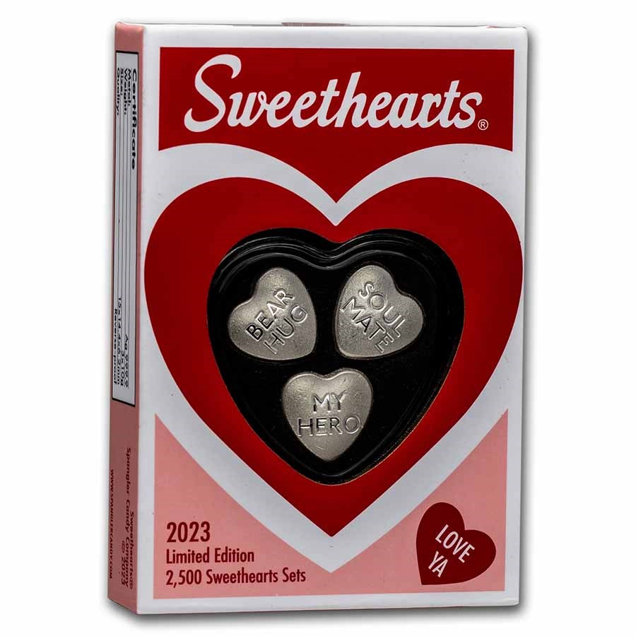 Buy 2023 Sweethearts® Gift Set w/Case & 3x 10g Silver Hearts | APMEX