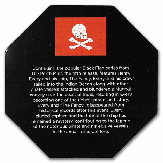 2023 Tuvalu 1 oz Gold Black Flag - The Fancy w/ Box & COA #3