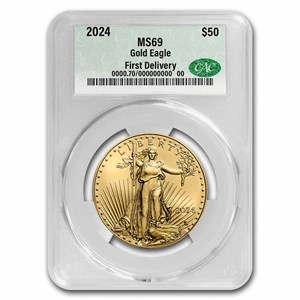 Buy 2024 1 oz Gold Eagle MS-69 CAC First Delivery | APMEX