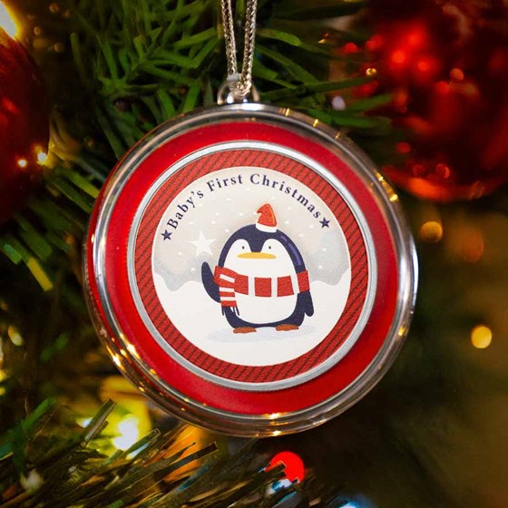 2024 1 oz Silver Colorized Round - Baby's 1st Christmas, Penguin