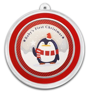 2024 1 oz Silver Colorized Round - Baby's 1st Christmas, Penguin