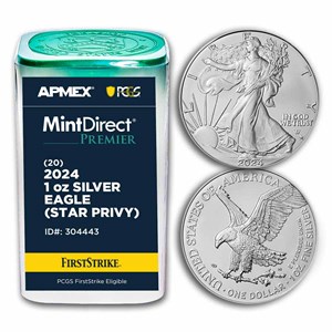 Buy 20-Coin Tube 2024 1 oz Silver Eagle Star Privy | APMEX