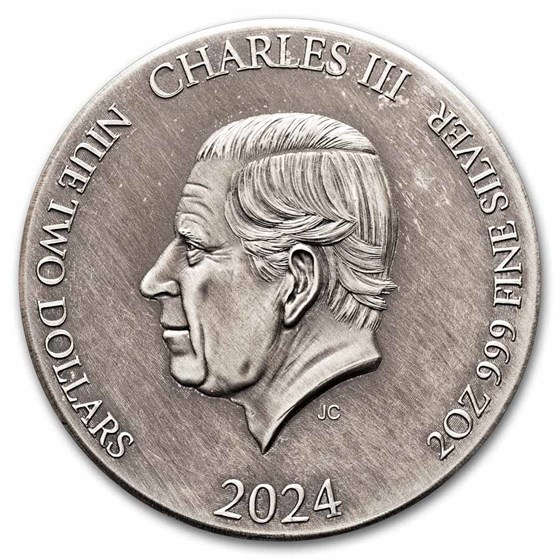 2024 2 oz Silver Coin - Biblical (Walls o Jericho Fall) Coin Only