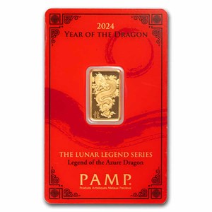 Buy 2024 5 gram Gold Bar PAMP Lunar Azure Dragon | APMEX