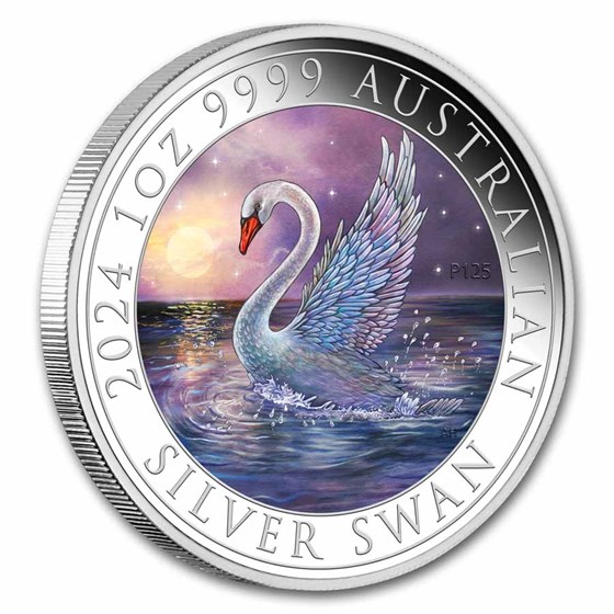 2024 AUS 1 oz Silver Swan Colorized MS-70 PCGS (COA #5, FDI)