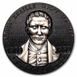 Buy 2024 CM 2 oz Silver Louis Braille Coin Antique | APMEX