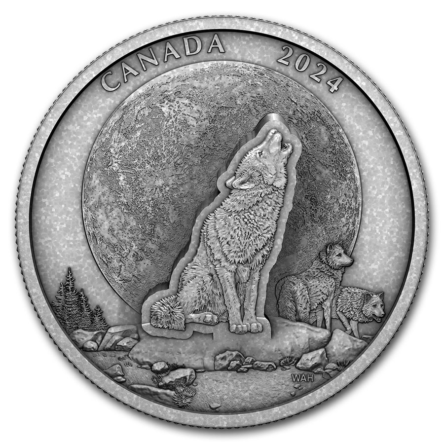 2024 Canada 2 oz Silver $30 The Howling Wolf