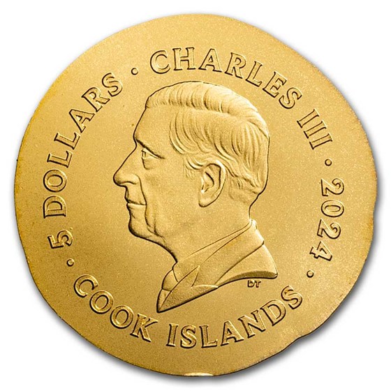 2024 Cook Islands 1/2 gram Gold Antique Gryphon